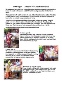 SEMI - Food Distribution Report 2020 | Amen Trust